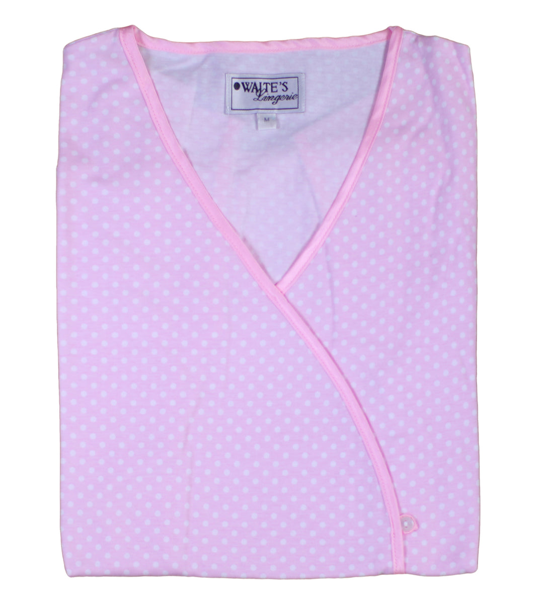 Ladies Combed Cotton Polka Dot Pyjamas S - XL (Aqua or Pink) – Mill Outlets