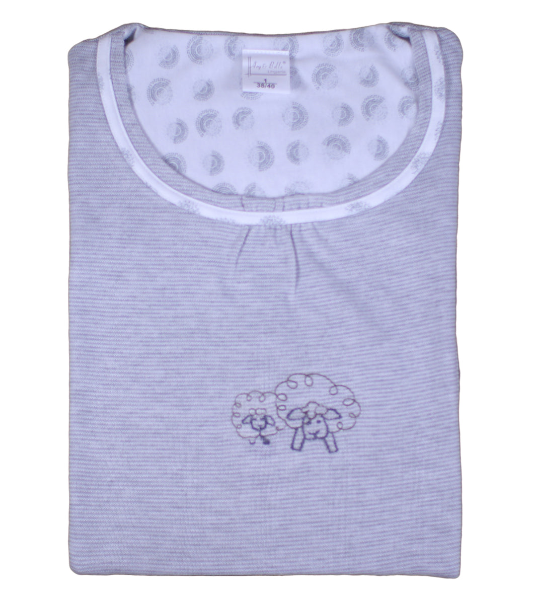 Ladies 100% Jersey Cotton Sheep Pyjamas Set (Blue or Grey) – Mill Outlets