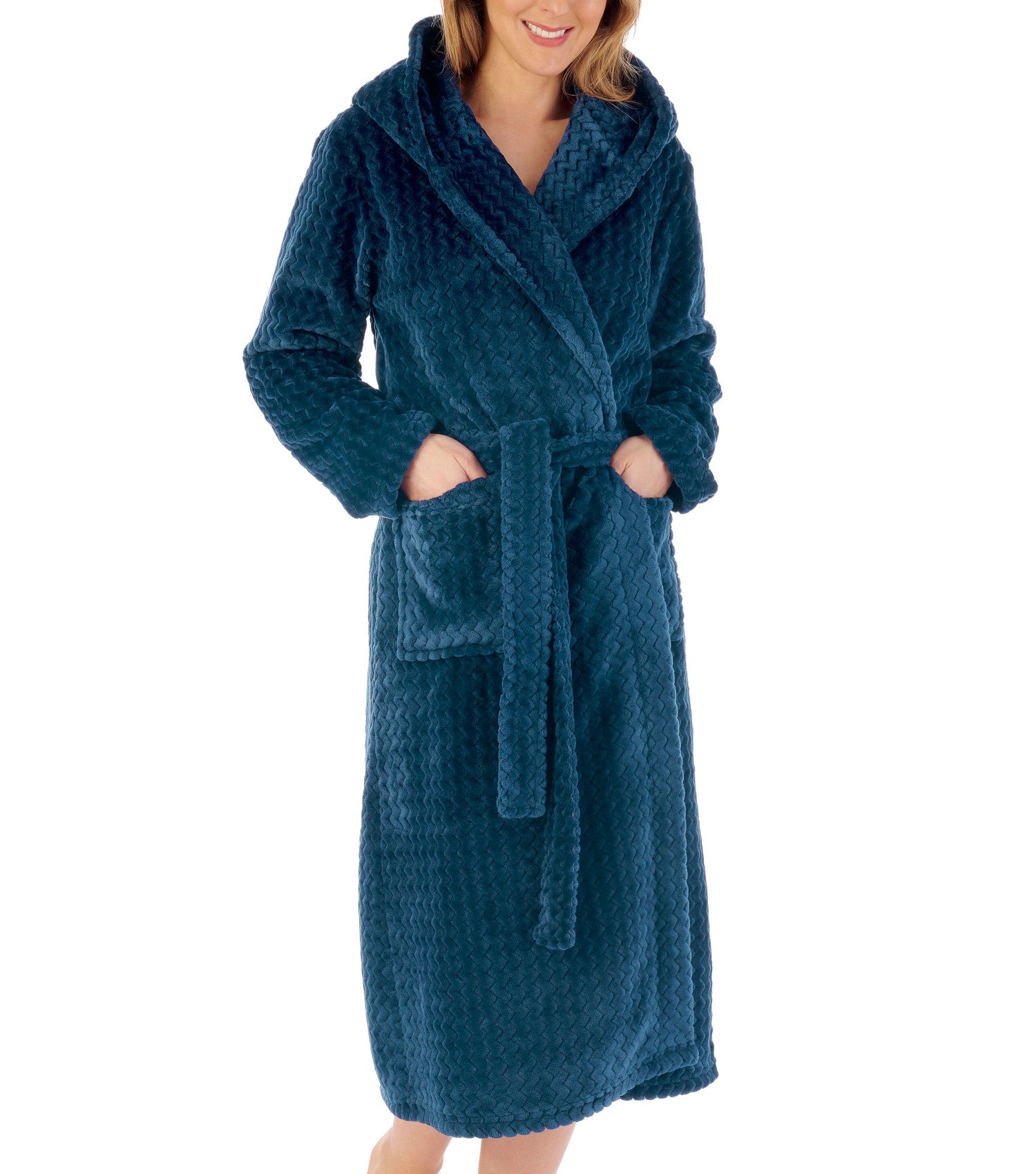 Tom Franks Robe Women's Super Soft Fleece Hooded Dressing Gown – Thigh ...