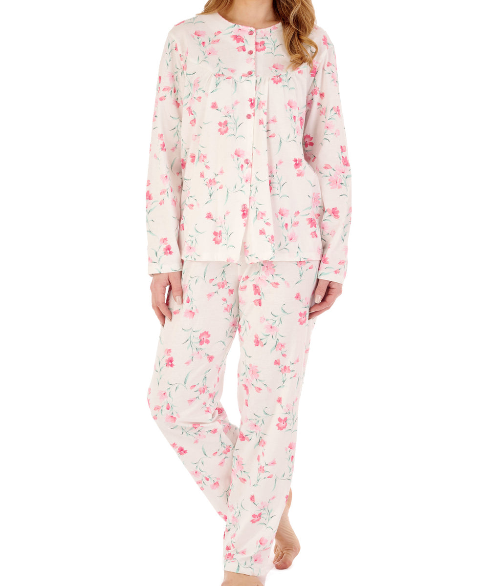 Slenderella Ladies Classic Floral Jersey Pyjamas Set (3 Colours) – Mill ...