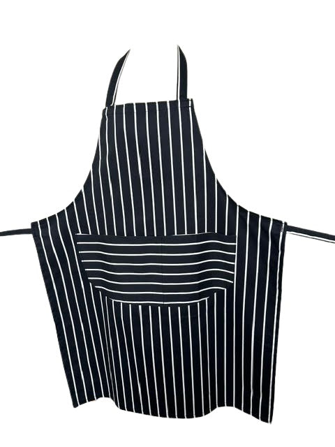 Striped Butchers Full Bib Apron with Curved Pocket (2 Colours) – Mill ...
