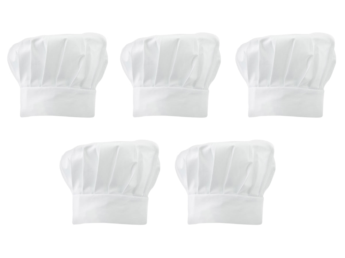 White Adjustable Polycotton Tall Chefs Hat (Pack of 1 or 5) – Mill Outlets