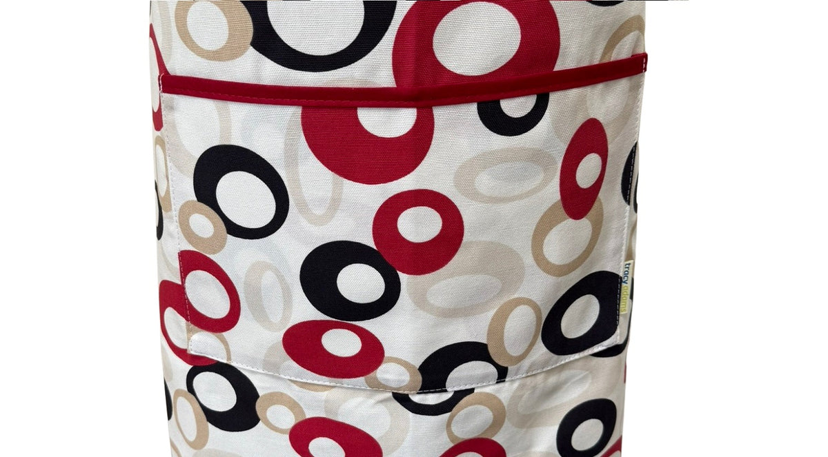 100% Cotton Bib Apron with Large Pocket 60cm x 80cm (Red, Black & Beig ...