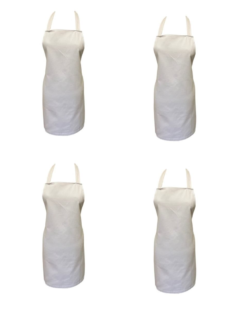 Pack of 4 White Cotton Bib Apron No Pocket 21" x 30" (Samples) – Mill ...