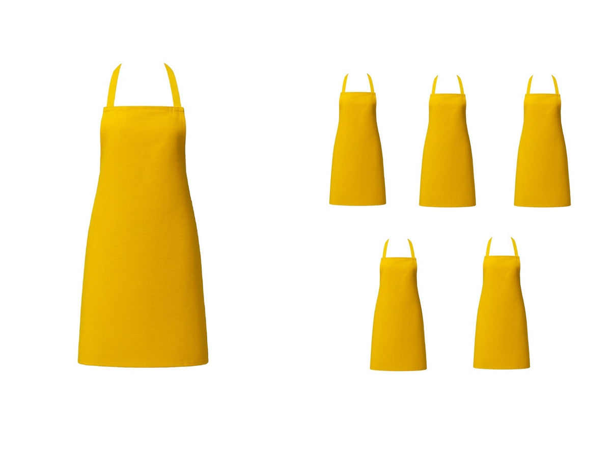 Yellow Polycotton Bib Apron 21" x 33" (Pack of 1 or 5) – Mill Outlets