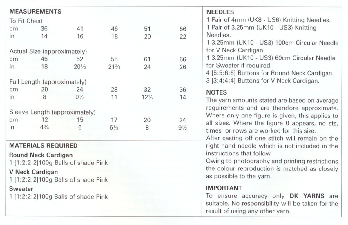 UKHKA 220 Double Knit Knitting Pattern - Baby Sweater & Cardigans ...