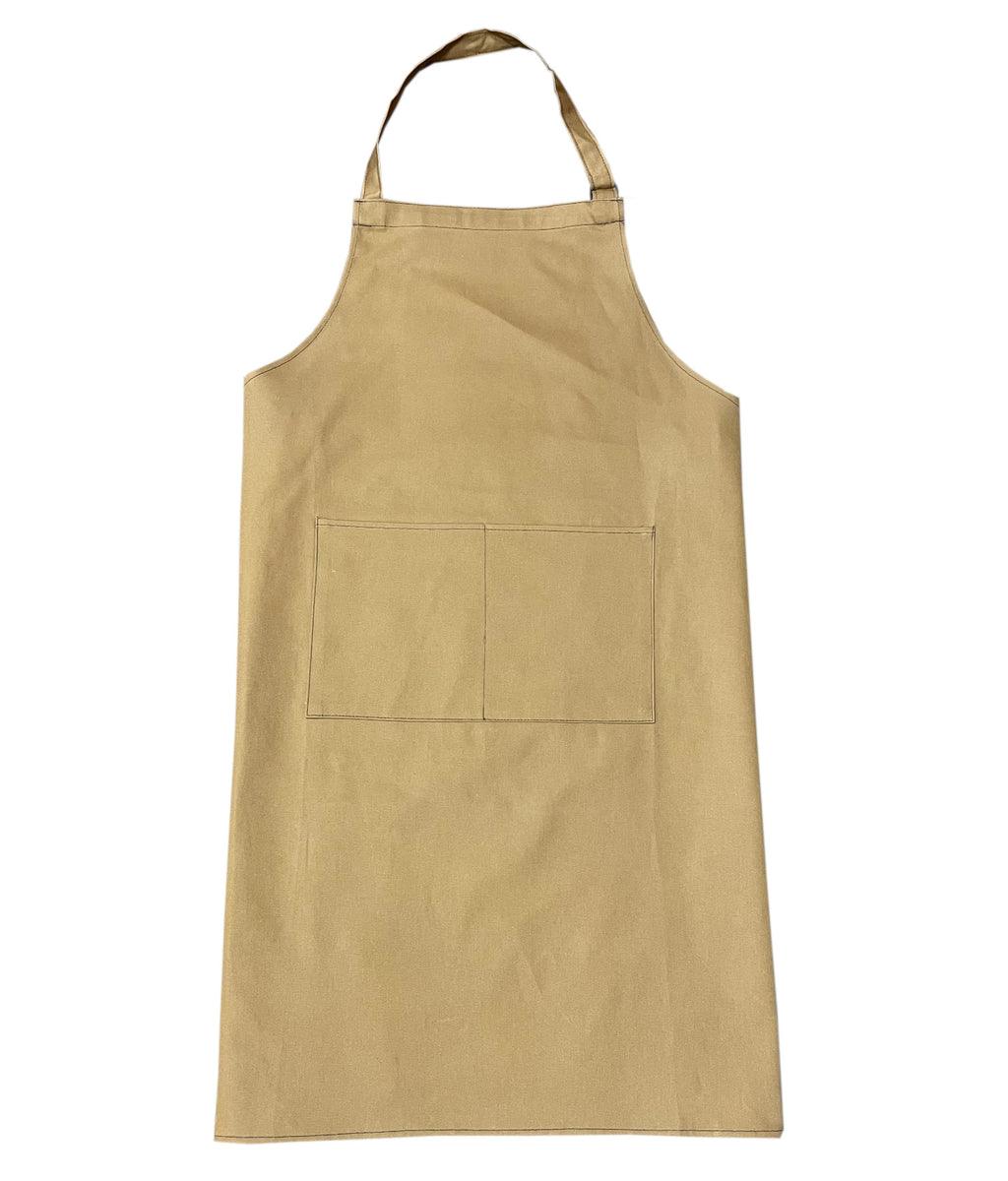 Cotton Bib Apron with Split Pocket & Adjustable Neck 27" x 36" (Tan ...